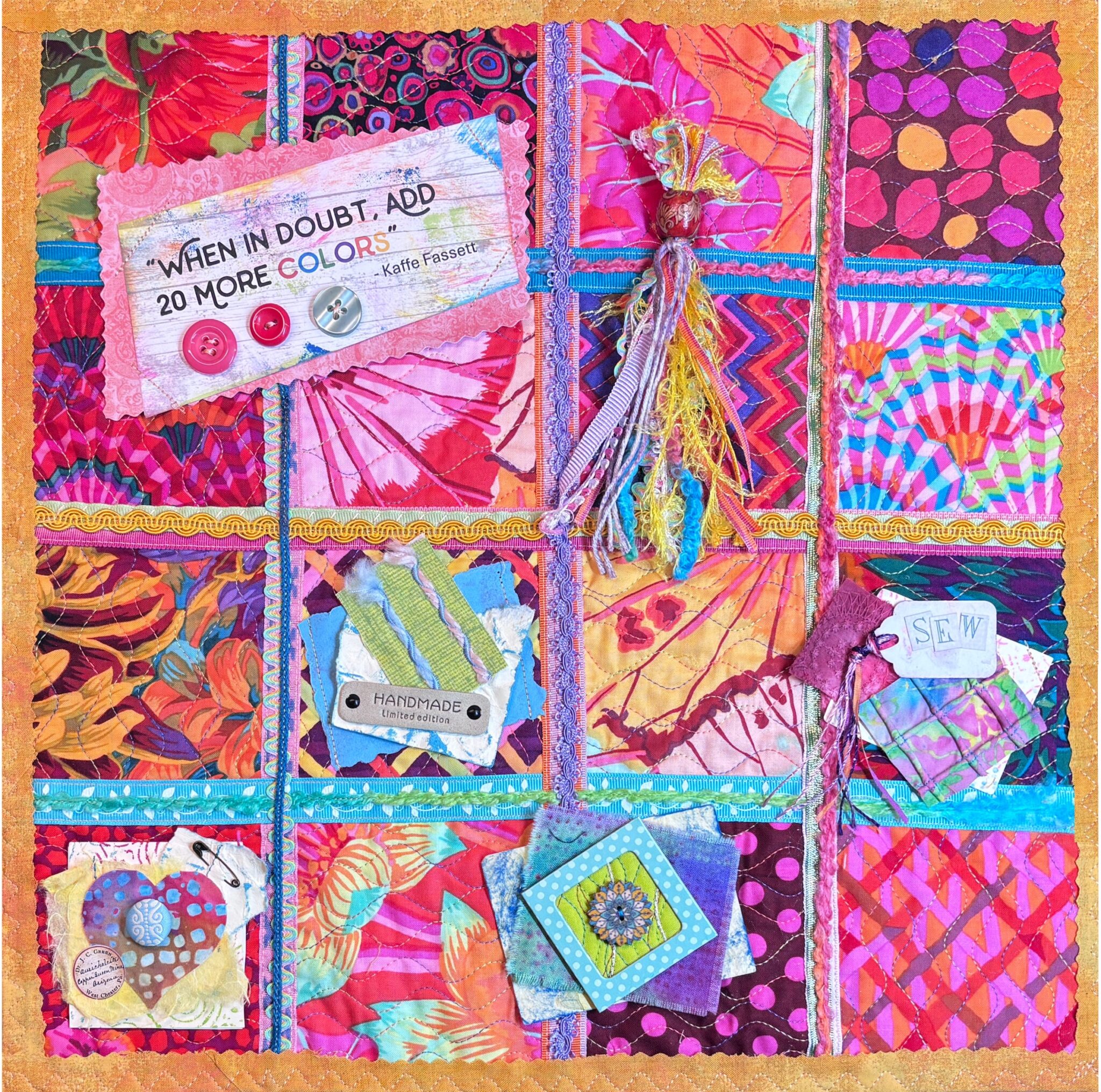 Mini Art Quilt with Kaffe Fassett Fabrics - Sewfeet